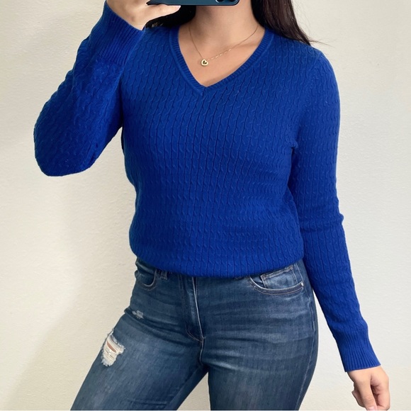Laura Scott | Sweaters | Royal Blue Knit Vneck Sweater | Poshmark